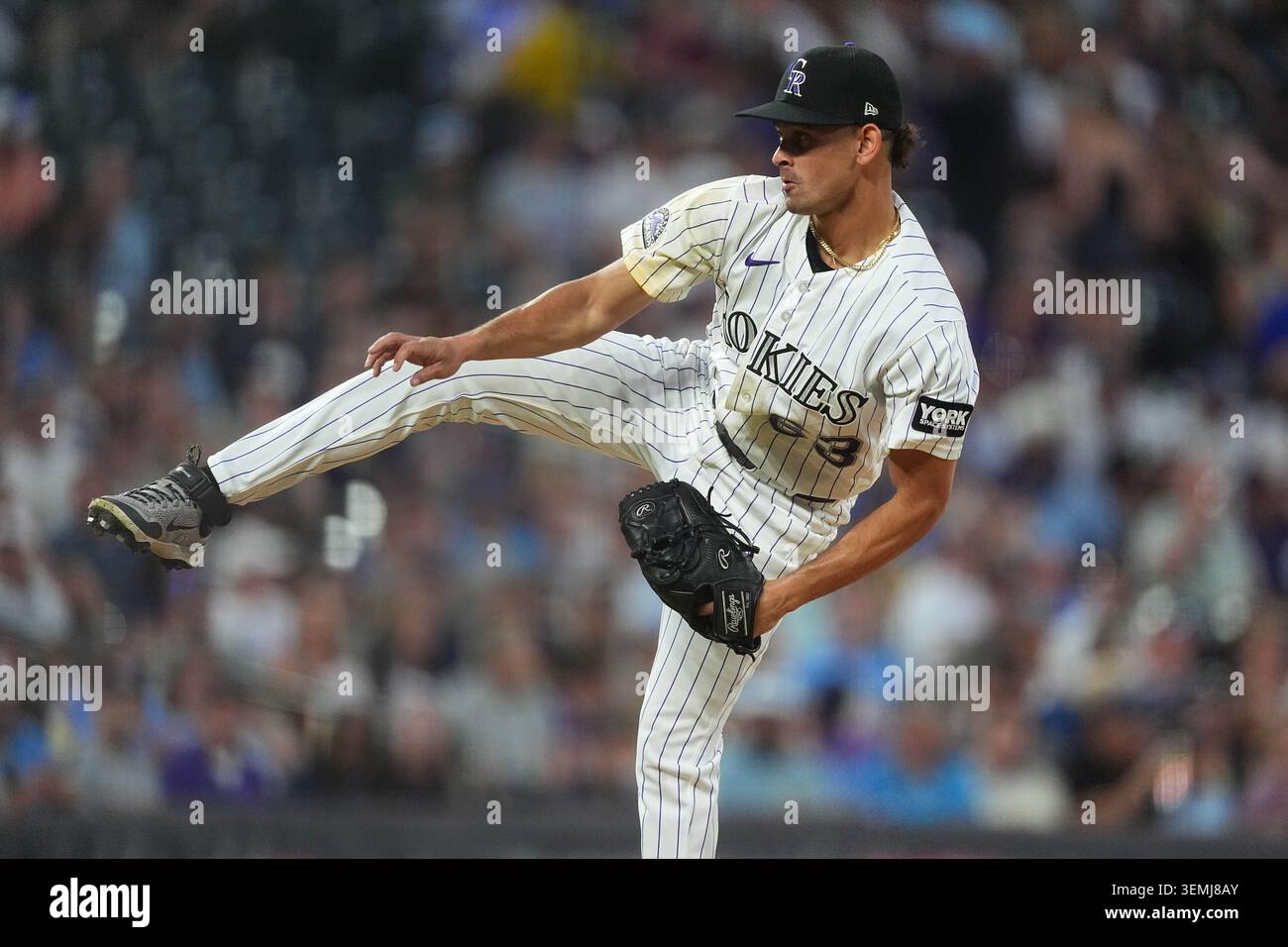 Colorado Rockies relief pitcher Blas Castaño in the fifth inning of a ...