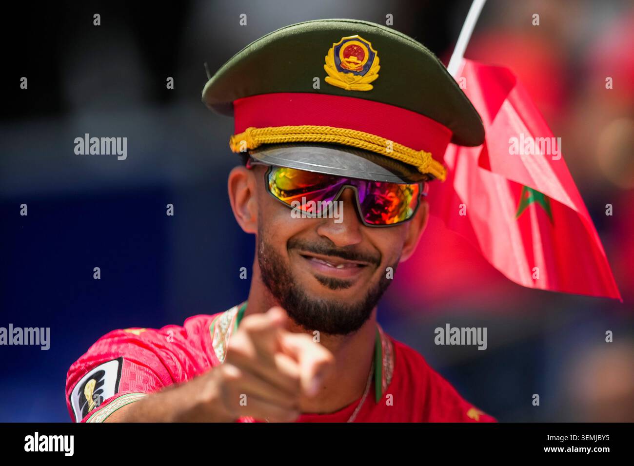 A Morocco fan attends an international friendly soccer match against ...