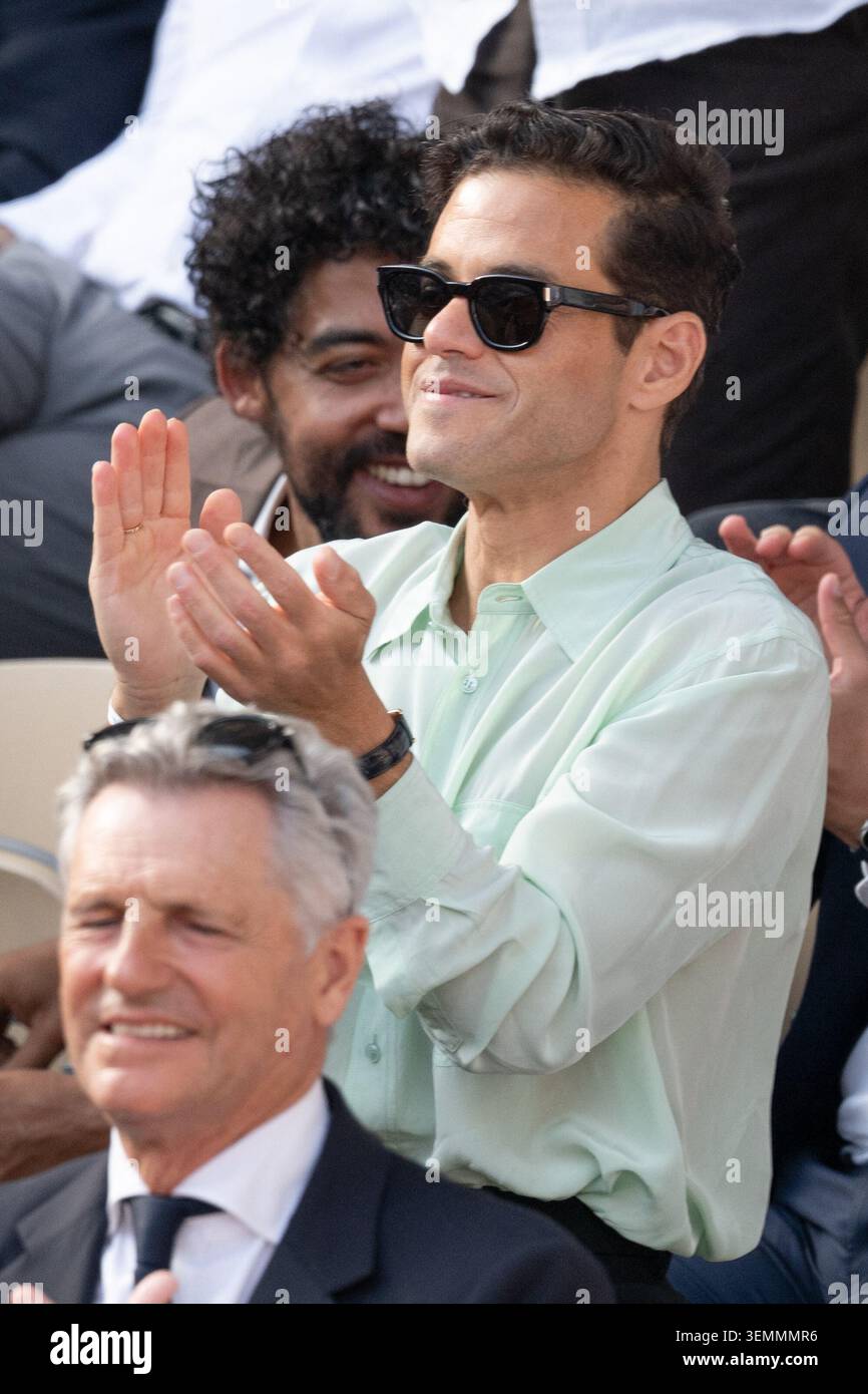 Rami Malek attends the 15rd day of the Roland-Garros 2026 at Roland ...