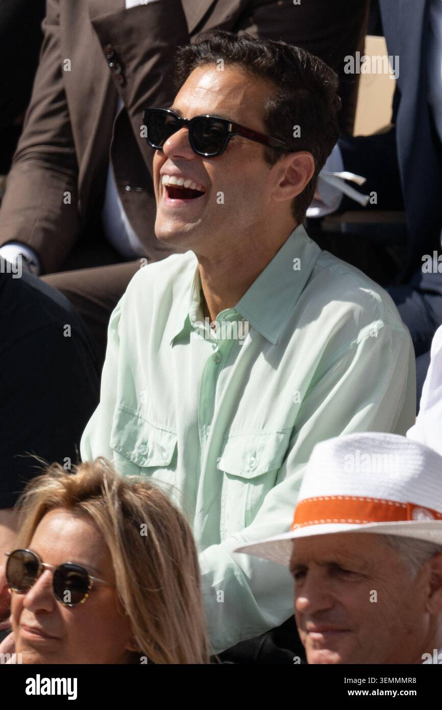 Rami Malek attends the 15rd day of the Roland-Garros 2026 at Roland ...