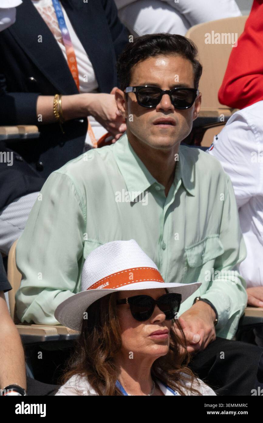 Rami Malek attends the 15rd day of the Roland-Garros 2026 at Roland ...