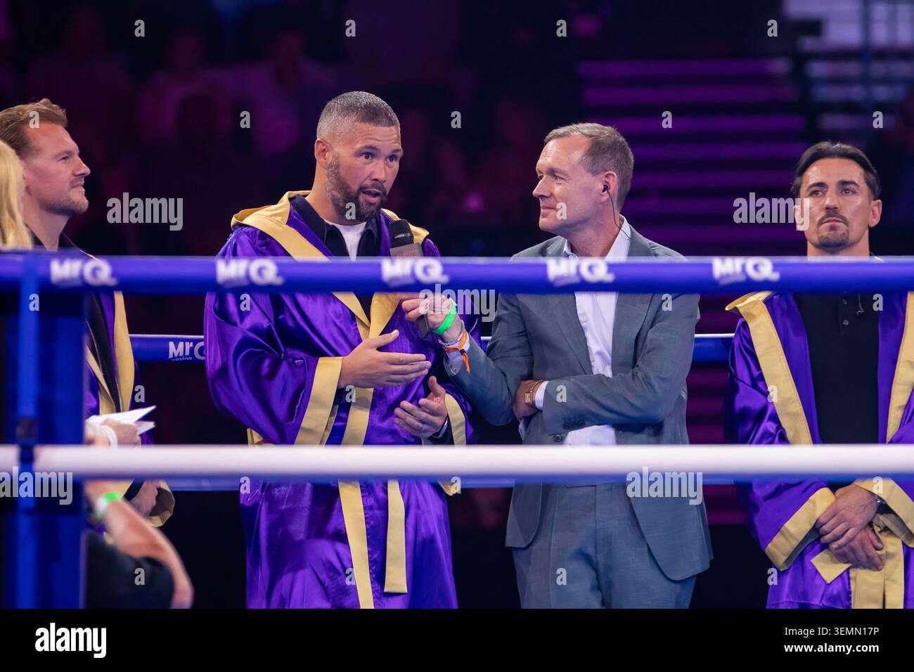 Manchester, England, 7th June, 2026. Adam Smith interviewing Tony ...