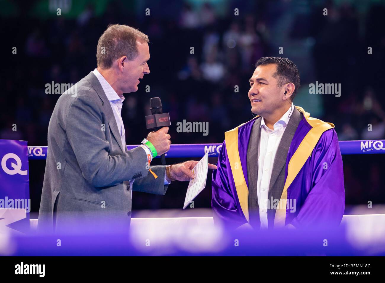 Manchester, England, 7th June, 2026. Adam Smith interviewing Marco ...