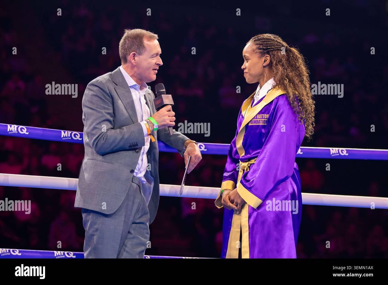 Manchester, England, 7th June, 2026. Adam Smith interviewing Natasha ...
