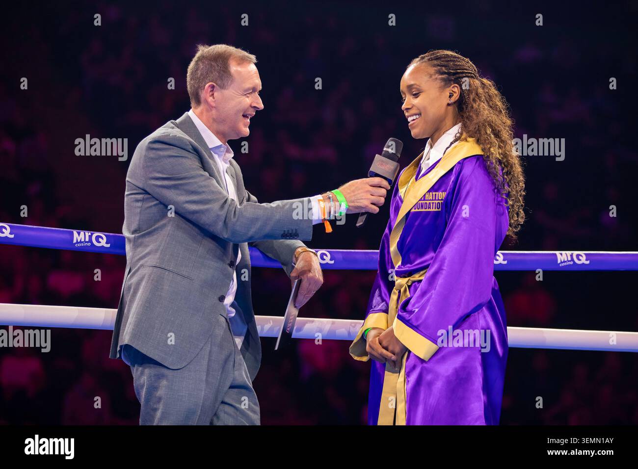 Manchester, England, 7th June, 2026. Adam Smith interviewing Natasha ...