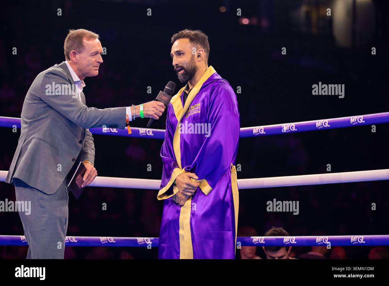 Manchester, England, 7th June, 2026. Adam Smith interviewing Paulie ...