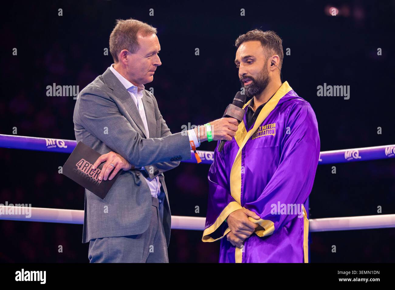 Manchester, England, 7th June, 2026. Adam Smith interviewing Paulie ...
