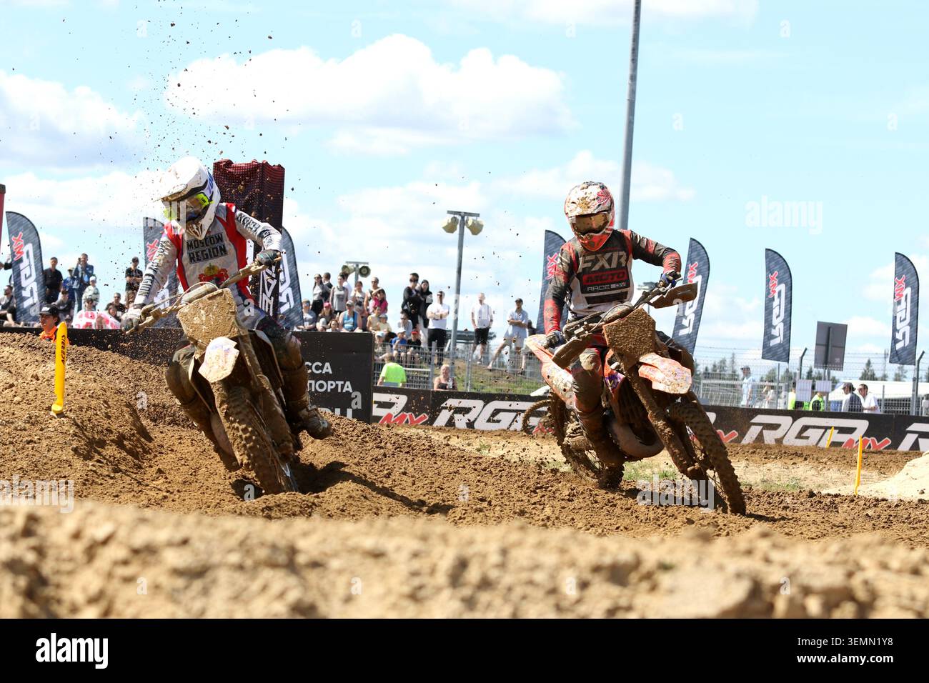Participants during the 4th stage of the Russian RGP MX Championship ...