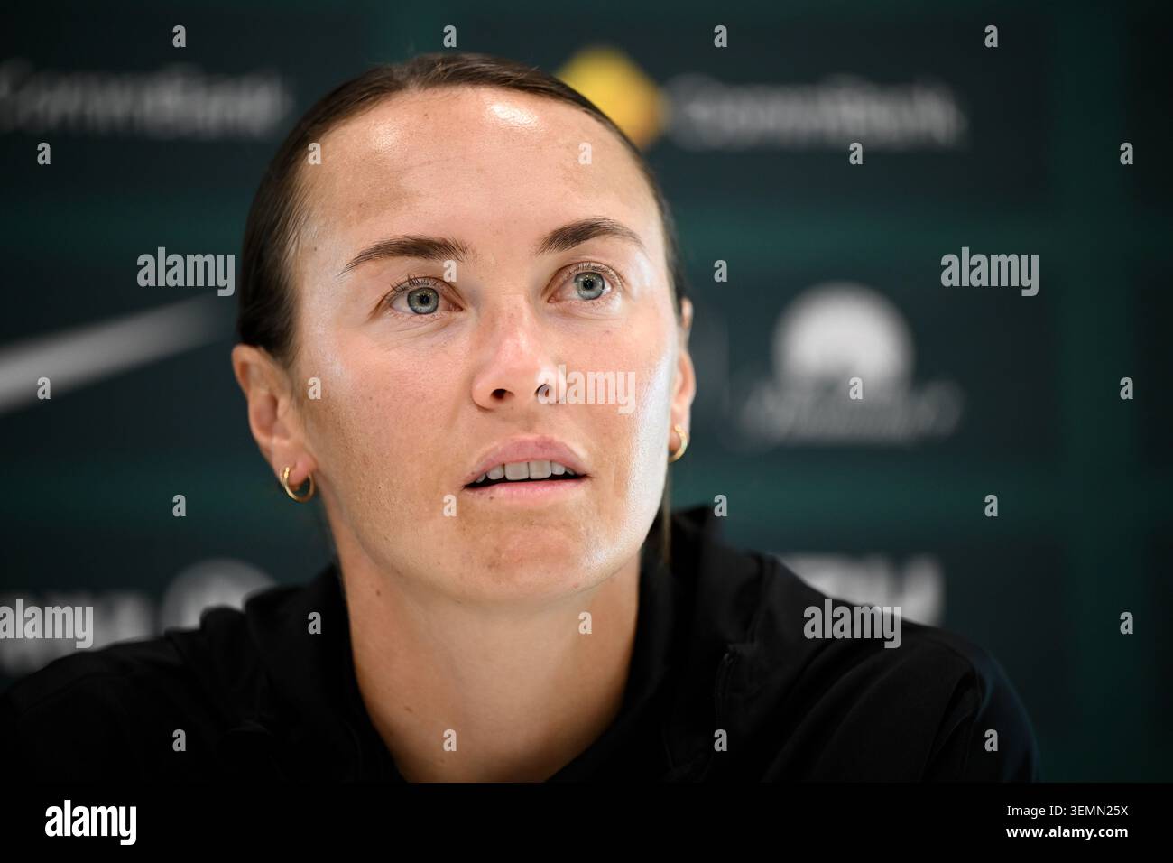 Matilda’s Caitlin Foord speaks to media during a press conference at ...