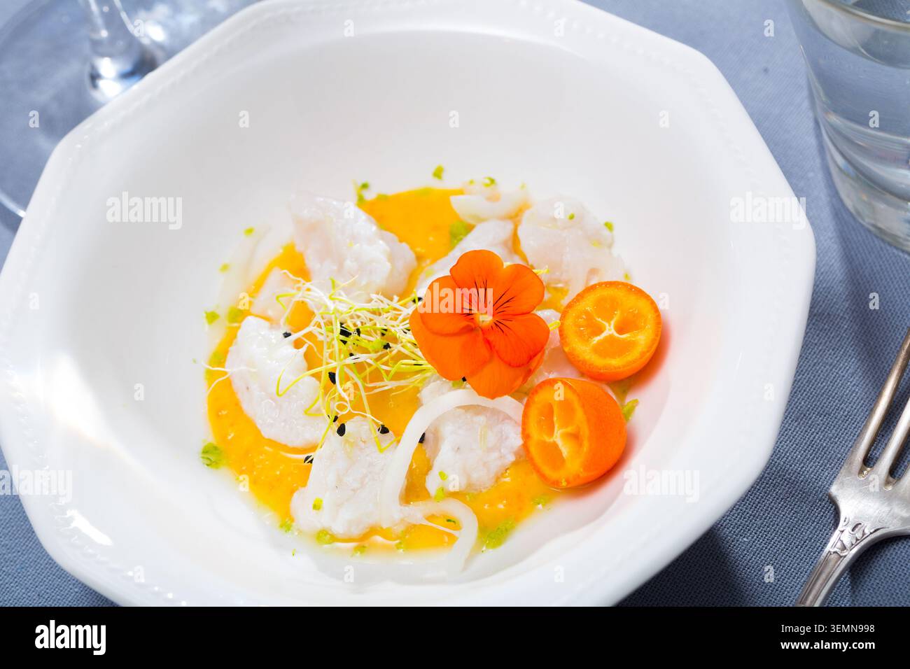 Ceviche with codfish, avocado sauce Stock Photo - Alamy