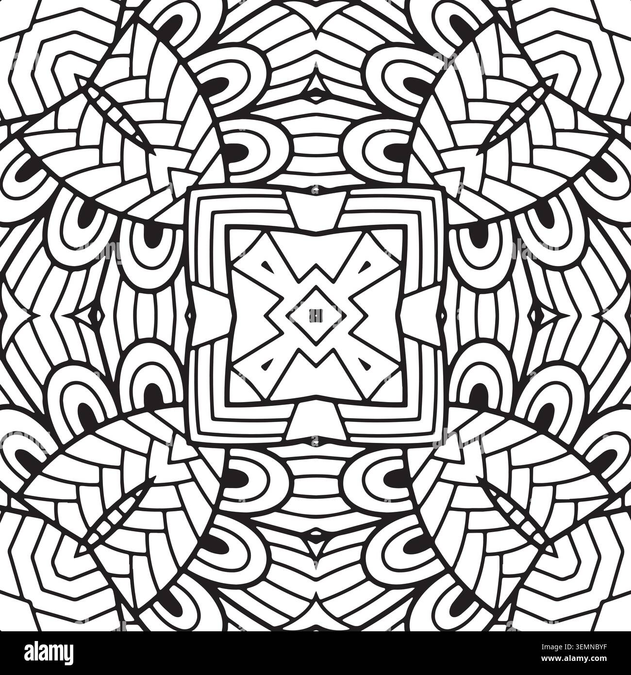 Creative Mandala Coloring Page for Adults and Kids Stock Vector Image ...