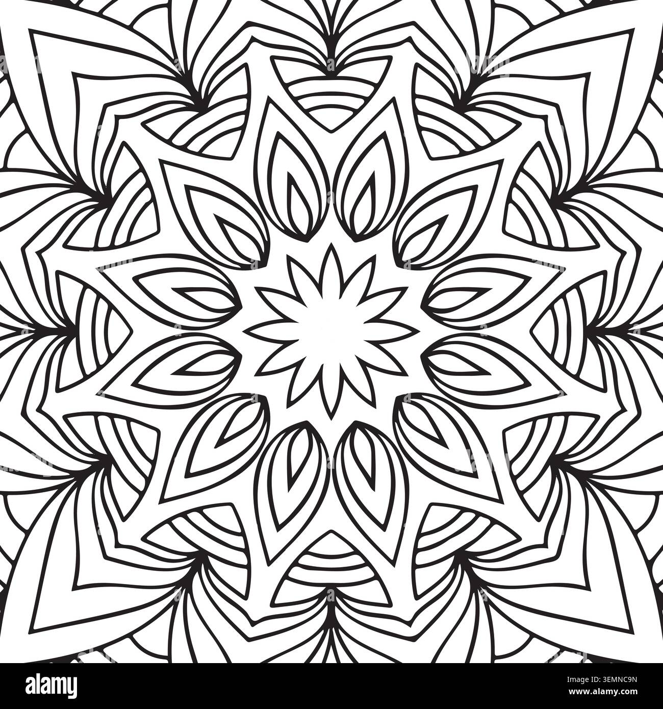 Relaxing Mandala Coloring Pages for Stress Relief and Focus Stock ...