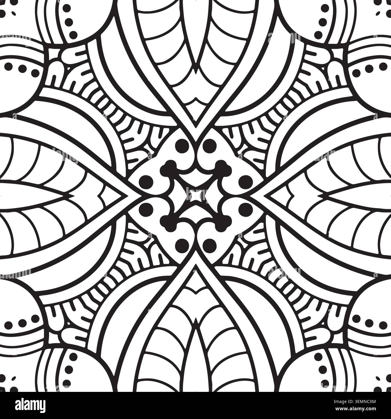 Beautiful Mandala Coloring Pages for Adults and Kids Stock Vector Image ...