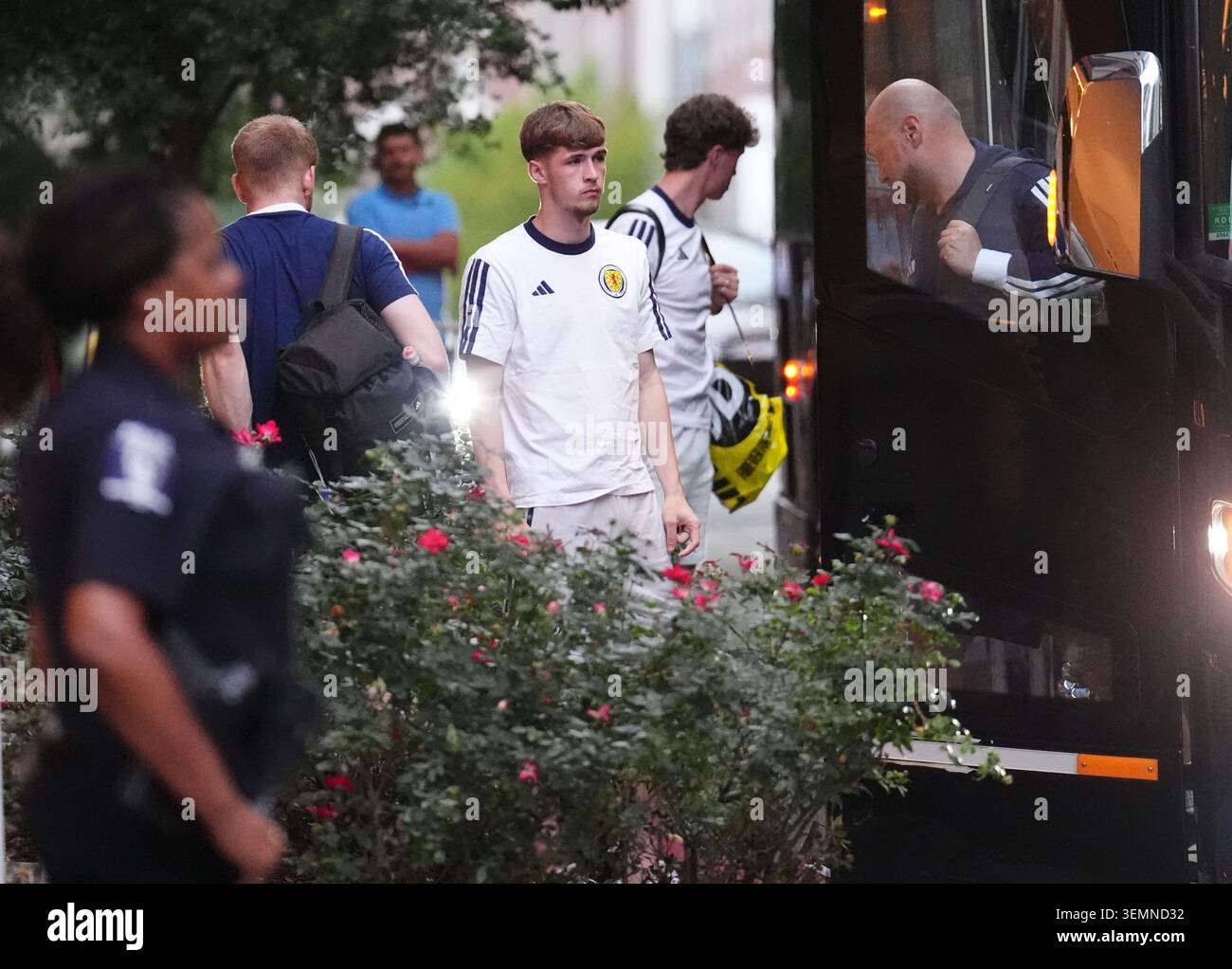 Scotland's Tyler Fletcher arriving at the team hotel in Charlotte, USA ...