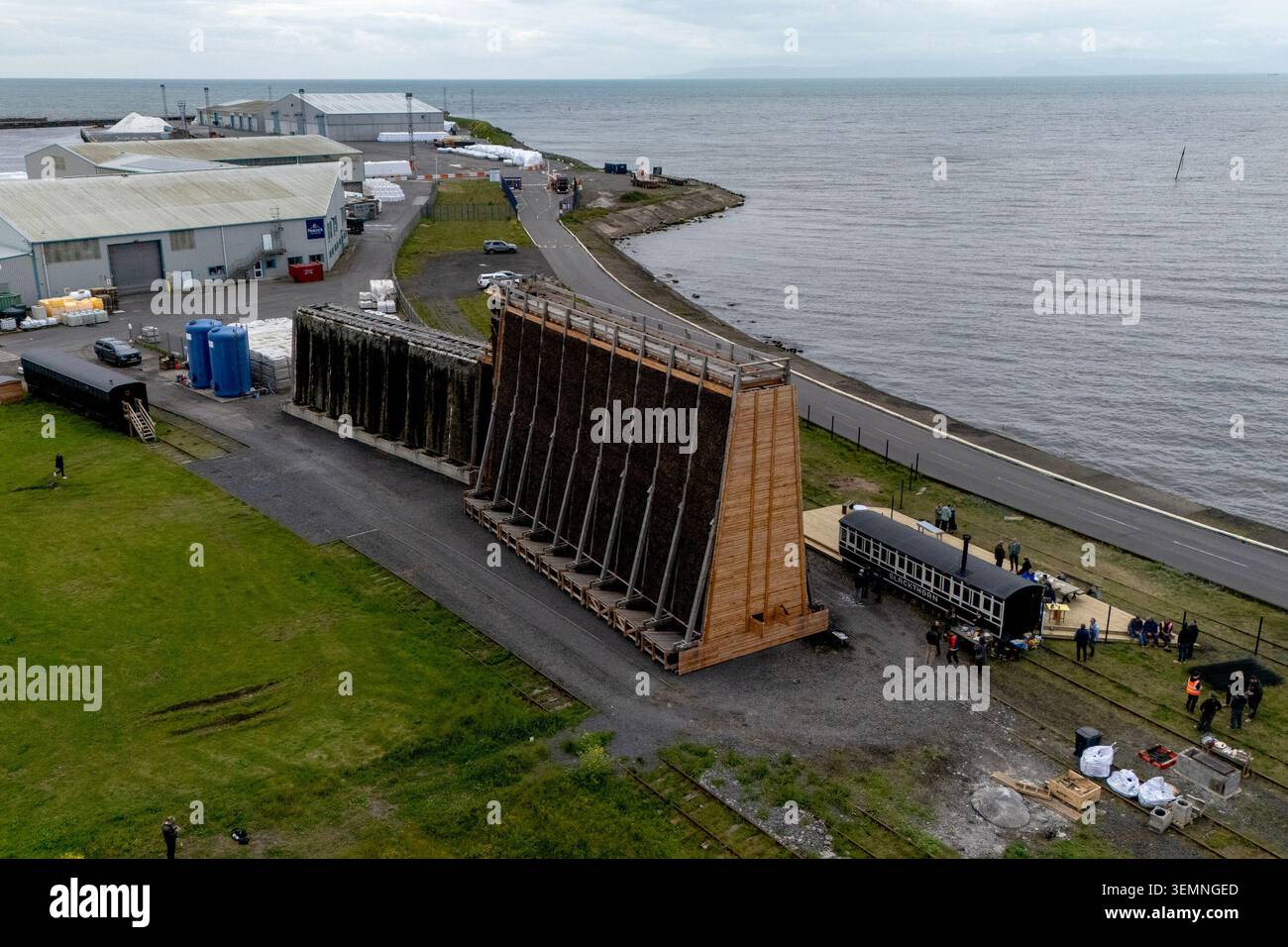 The new salt graduation tower (right) at Blackthorn Salt on the coast ...