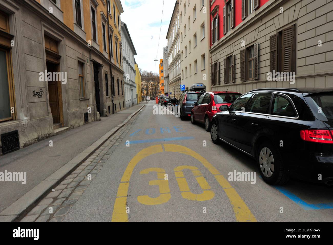 30 kilometers per hour speed limit sign on the street 30 kilometers per ...