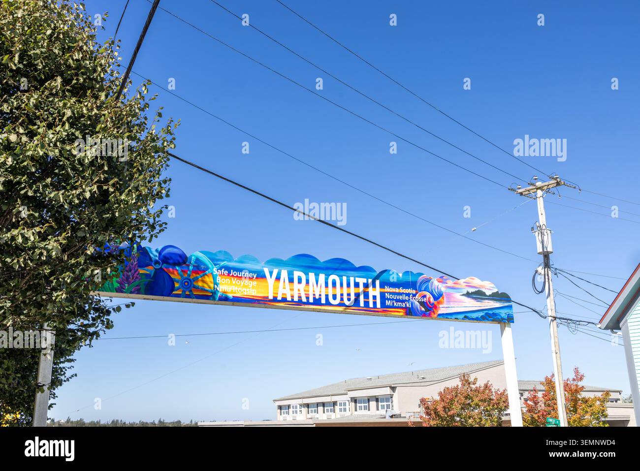 Yarmouth, Canada, 1st September 2025: Colourful Yarmouth welcome sign ...