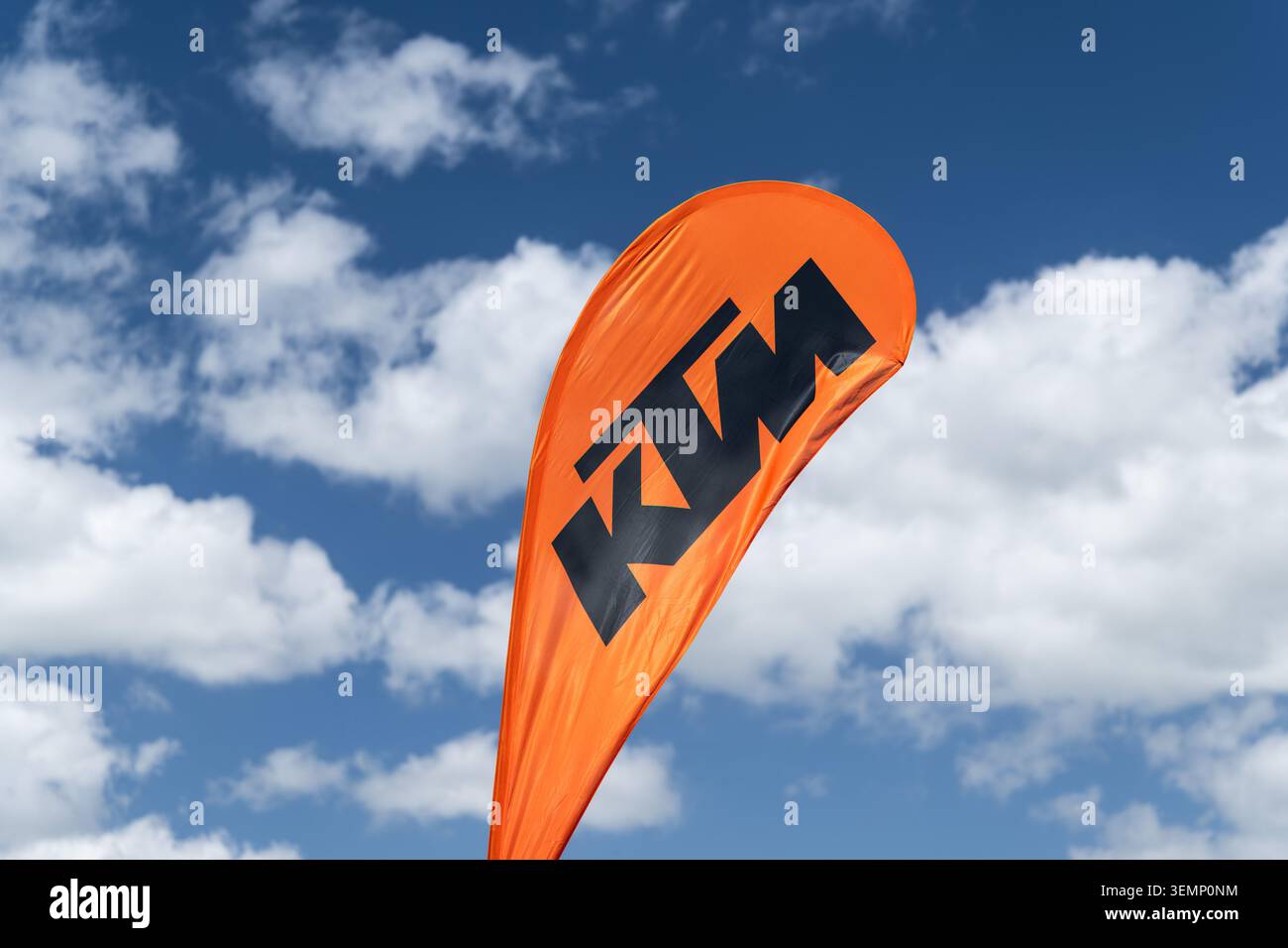 SYMBOL - 07 June 2026, Baden-Württemberg, Niedereschach: The KTM logo ...