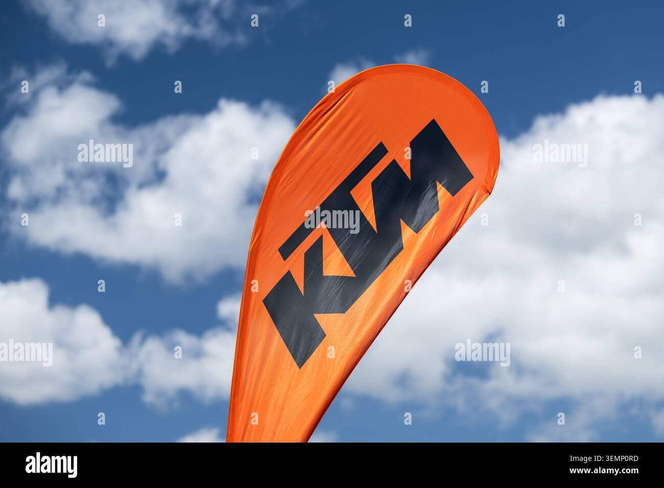 SYMBOL - 07 June 2026, Baden-Württemberg, Niedereschach: The KTM logo ...