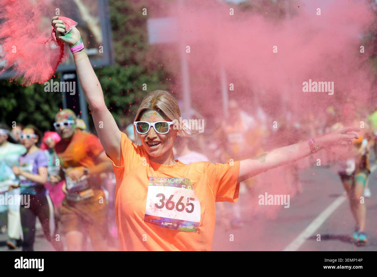 Moscow, Russia.7th June 2026. The participants dressed in colorful ...