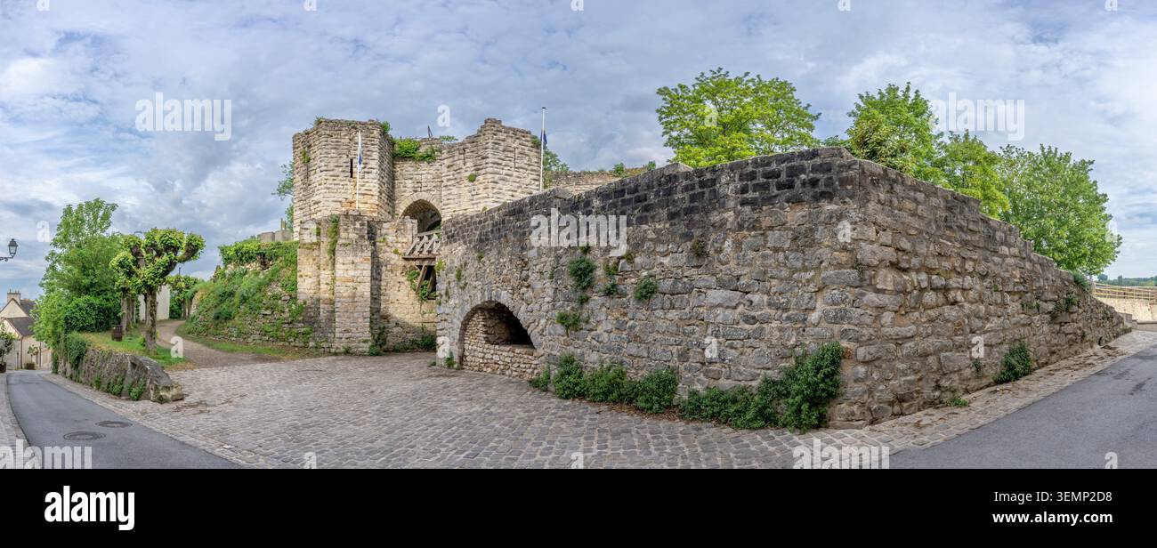 Chateau-Thierry, France - 05 02 2026: Medieval castle. Panoramic view ...