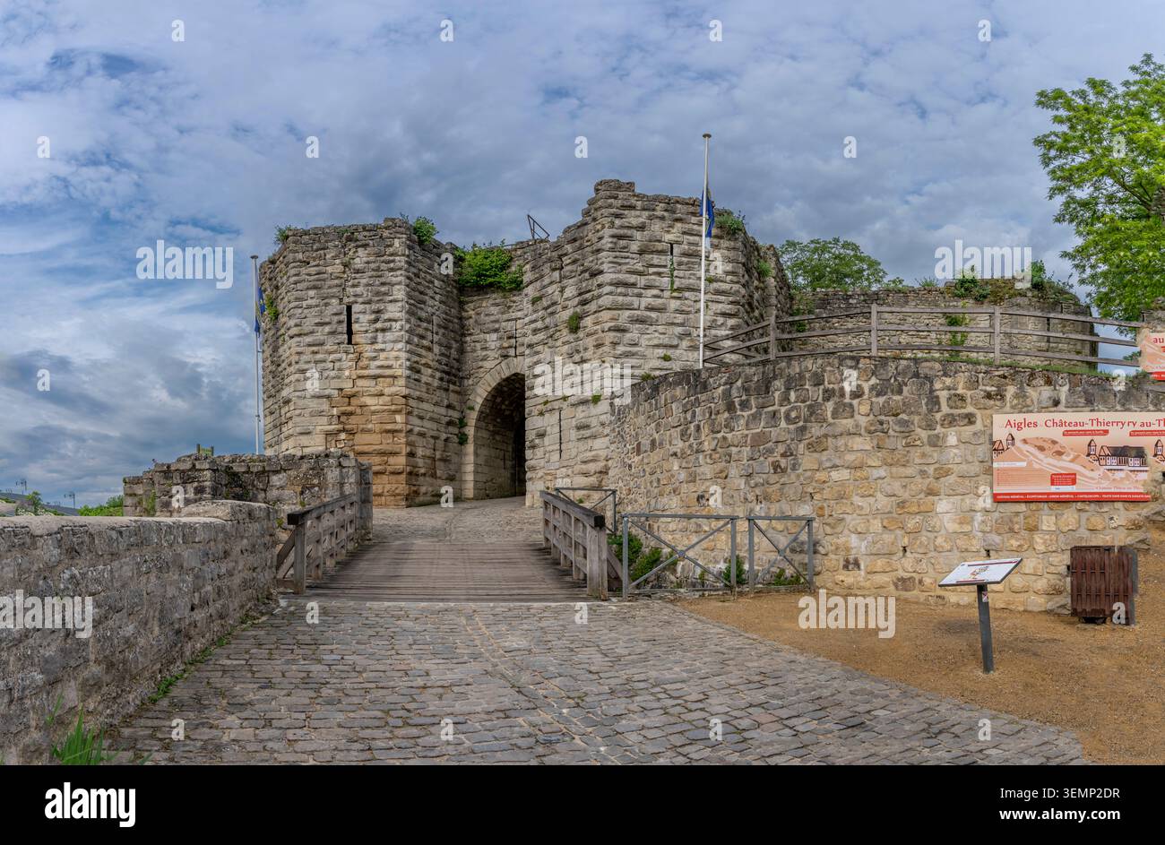 Chateau-Thierry, France - 05 02 2026: Medieval castle. Panoramic view ...