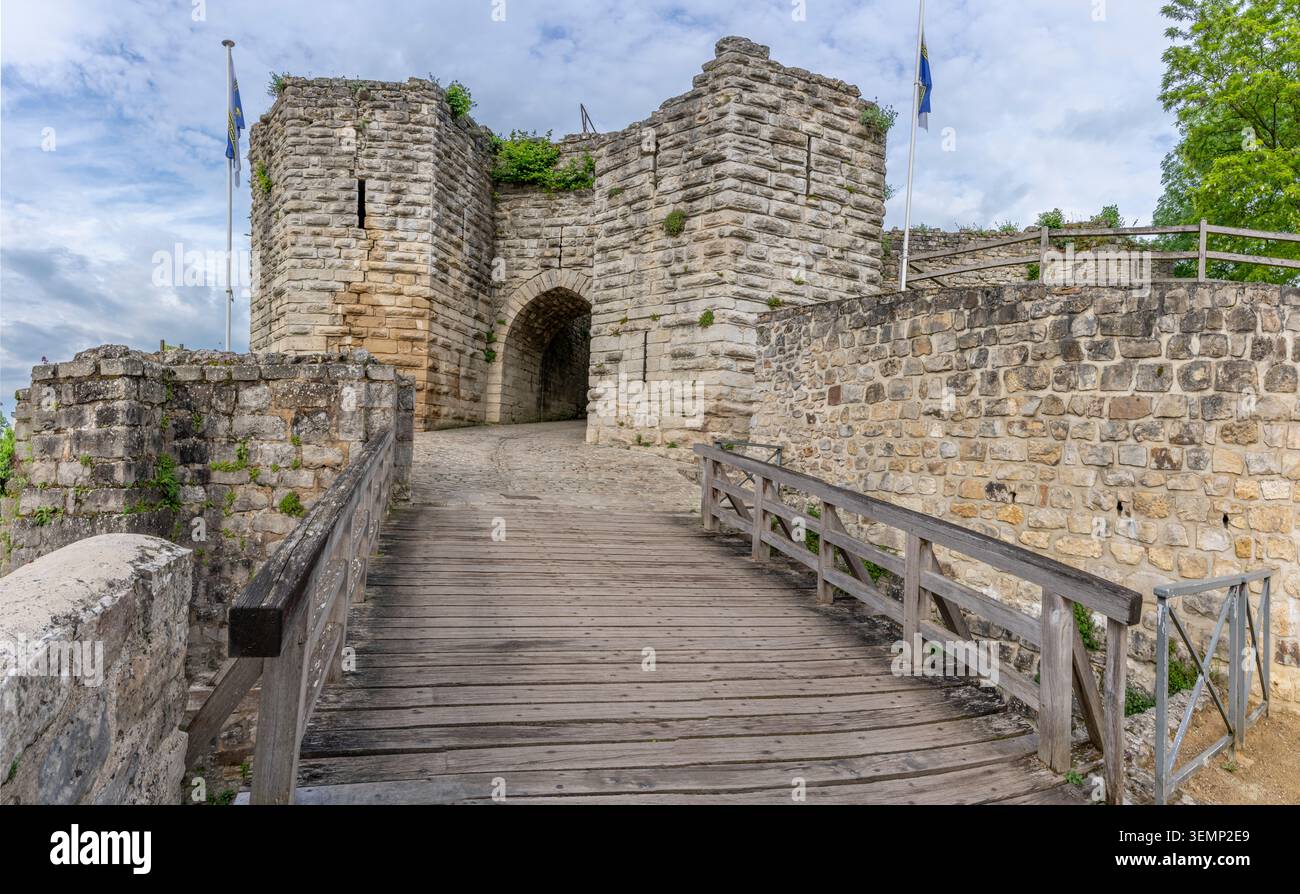 Chateau-Thierry, France - 05 02 2026: Medieval castle. Panoramic view ...