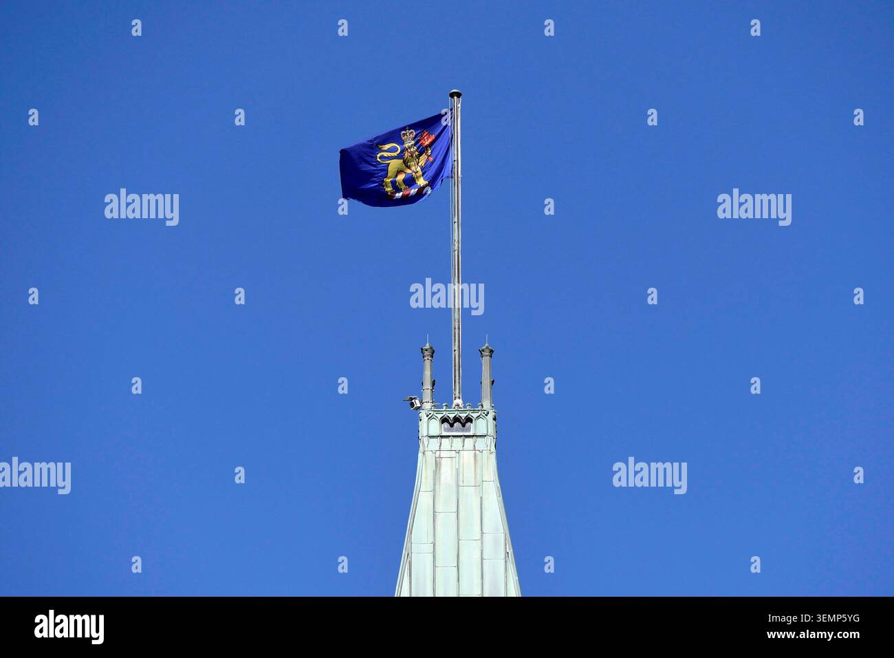 The Governor General's flag flies on the Peace Tower on Parliament Hill ...