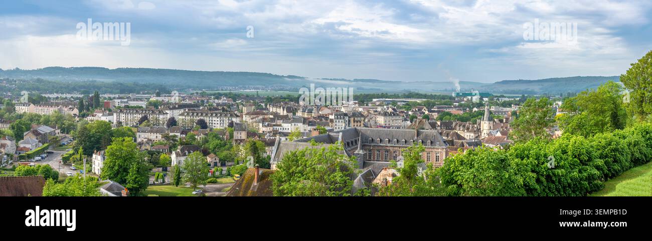 Chateau-Thierry, France - 05 02 2026: Panoramic view of the city center ...