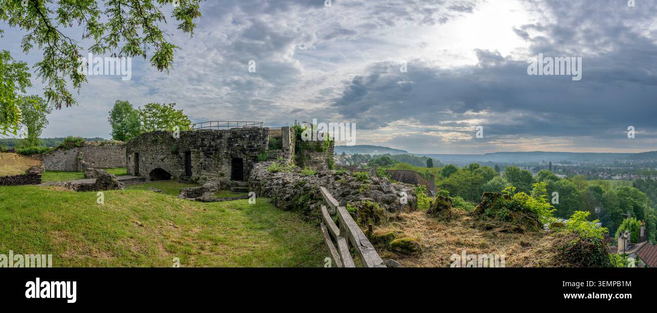 Chateau-Thierry, France - 05 02 2026: Medieval castle. Panoramic view ...