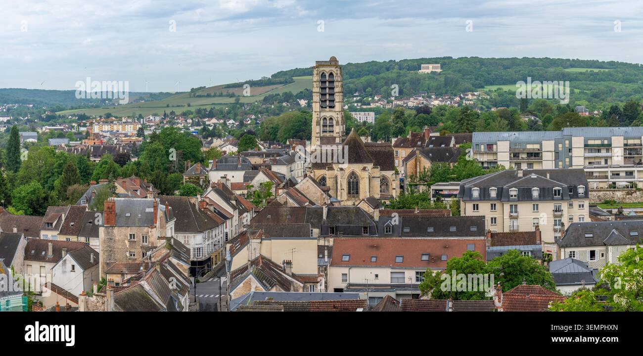 Chateau-Thierry, France - 05 02 2026: Panoramic view of the Saint ...