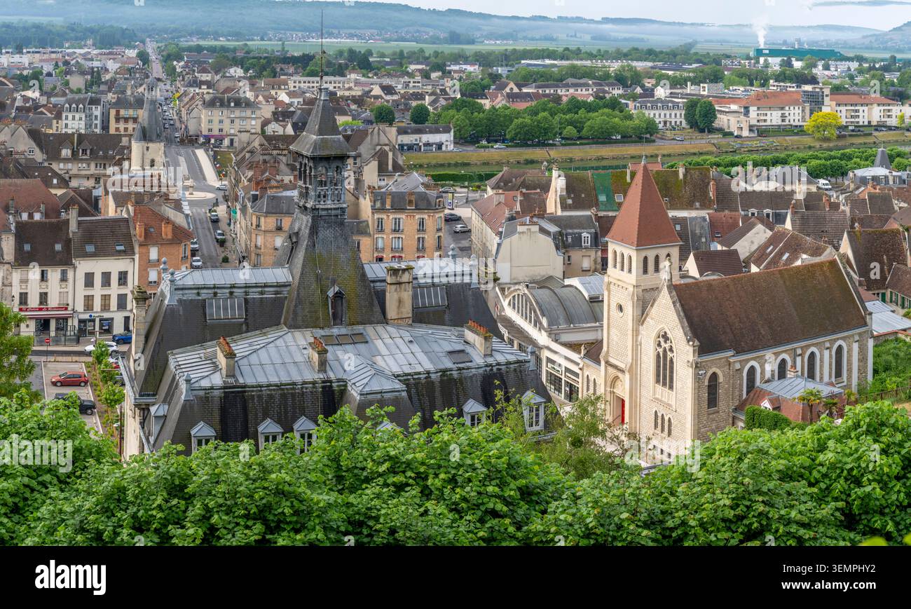 Chateau-Thierry, France - 05 02 2026: Panoramic view of the town hall ...