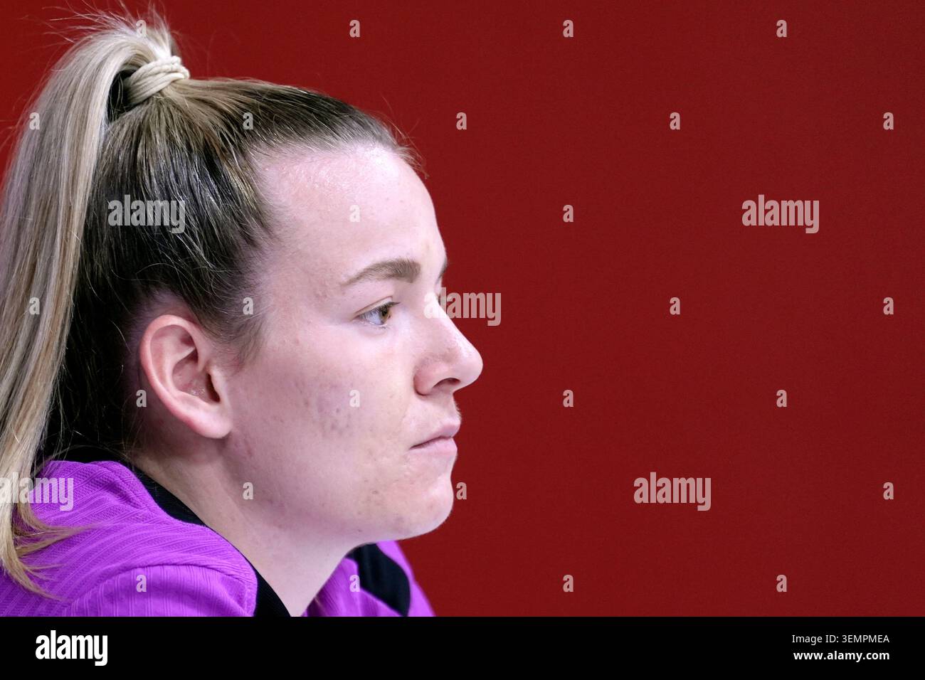England's Lauren Hemp during a press conference at the Melwood Training ...