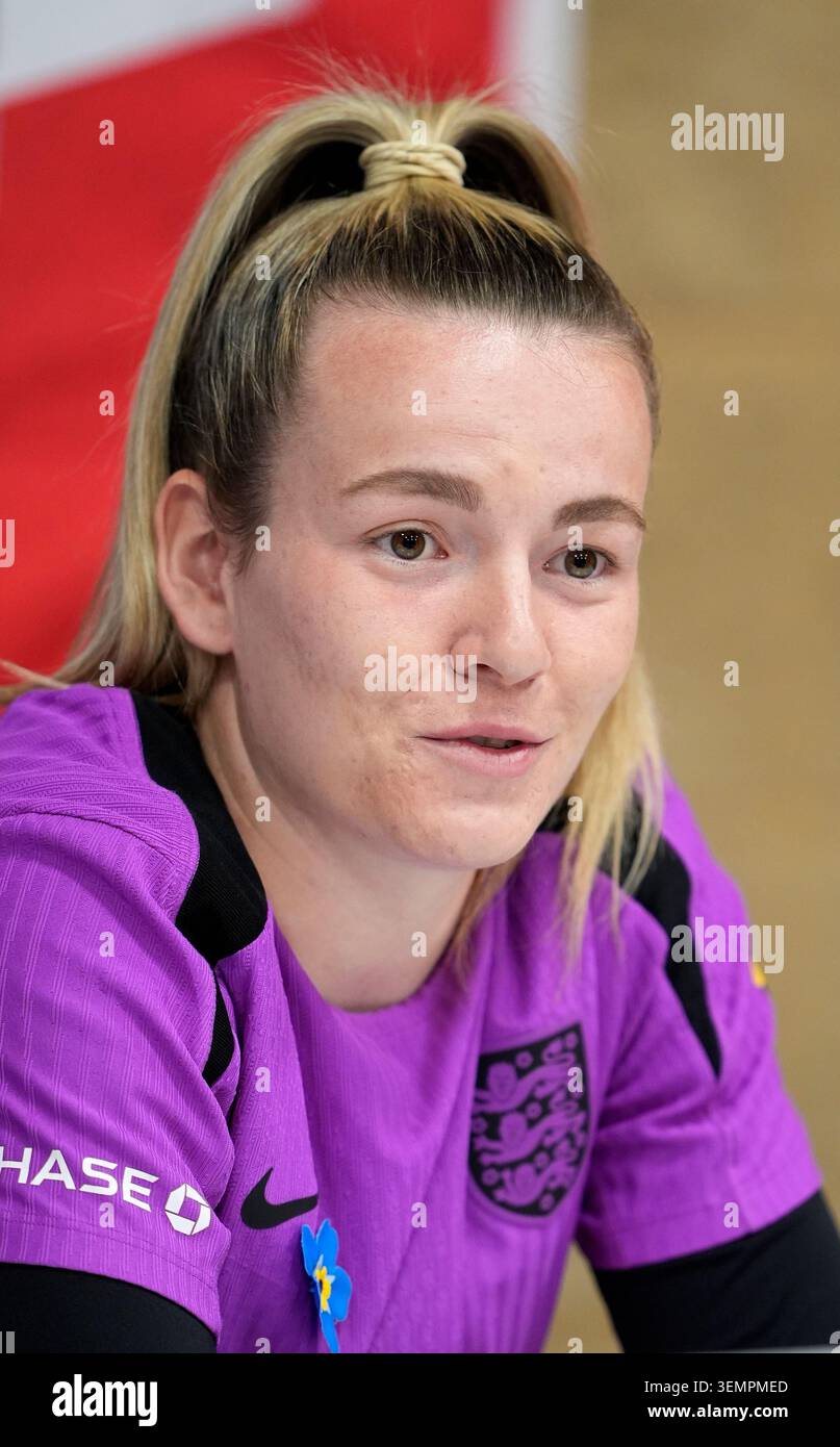 England's Lauren Hemp during a press conference at the Melwood Training ...