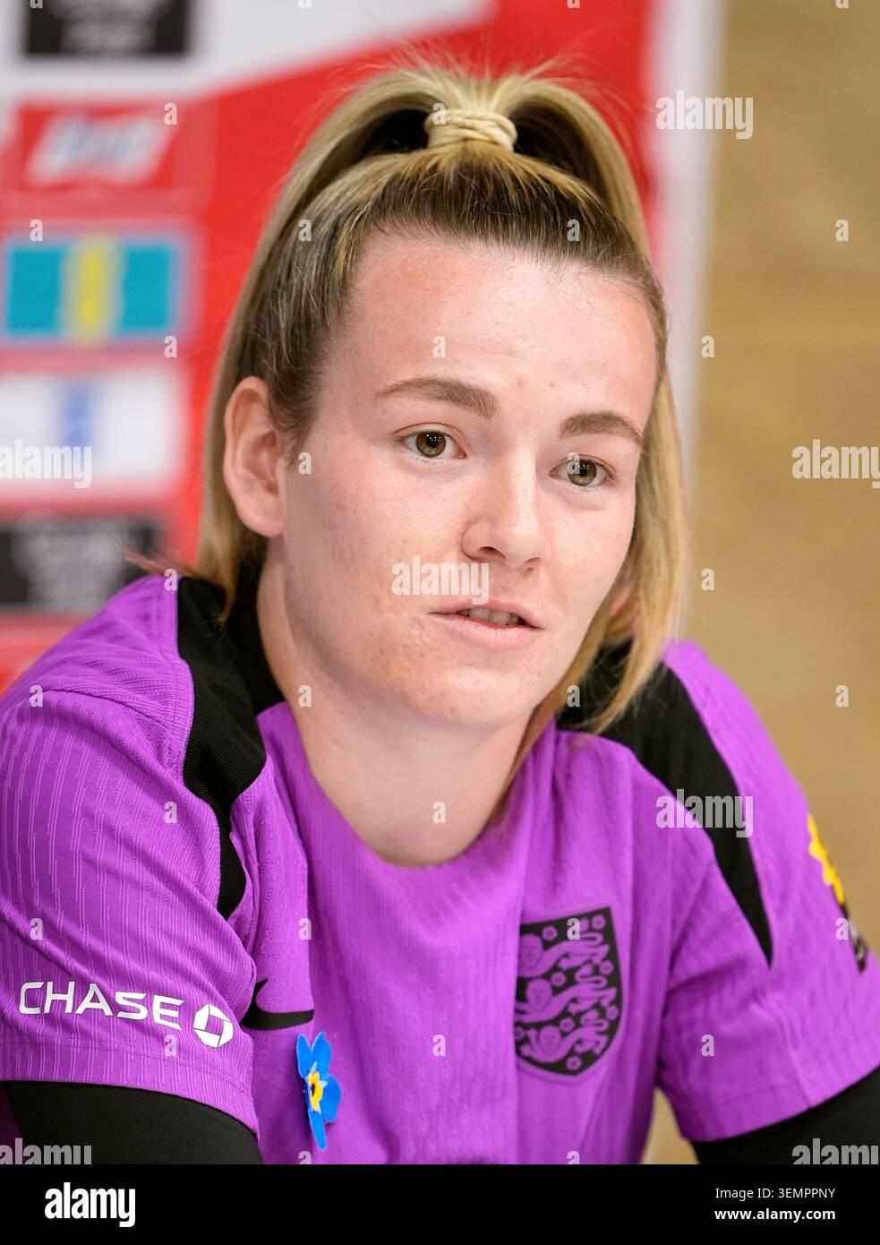 England's Lauren Hemp during a press conference at the Melwood Training ...