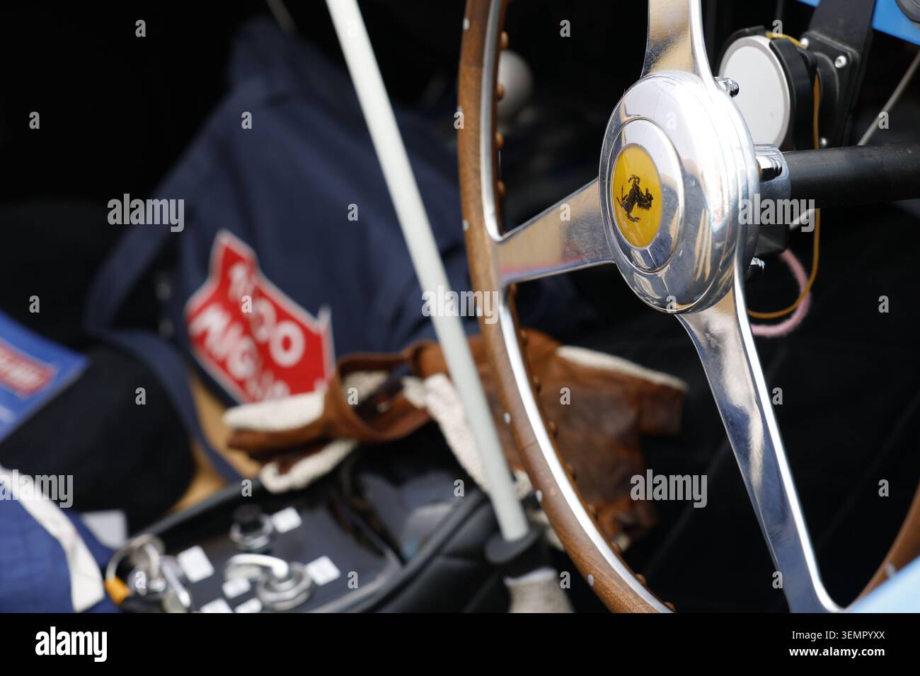 IPA85479986 - A detail of a vintage car during punching of 1000 Miglia ...