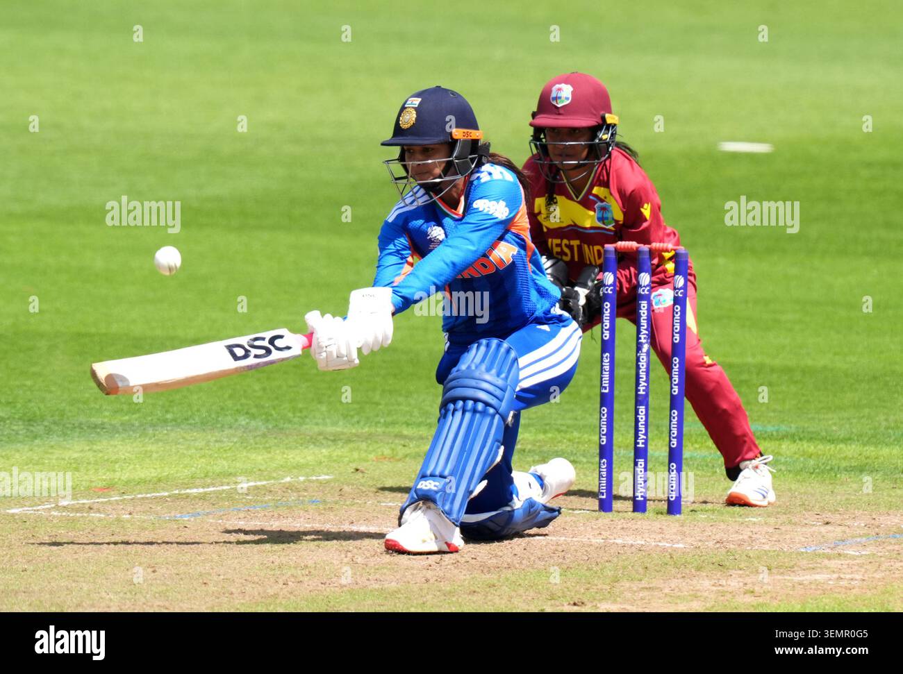 India's Shreyanka Patil in action during the Women's T20 World Cup warm ...