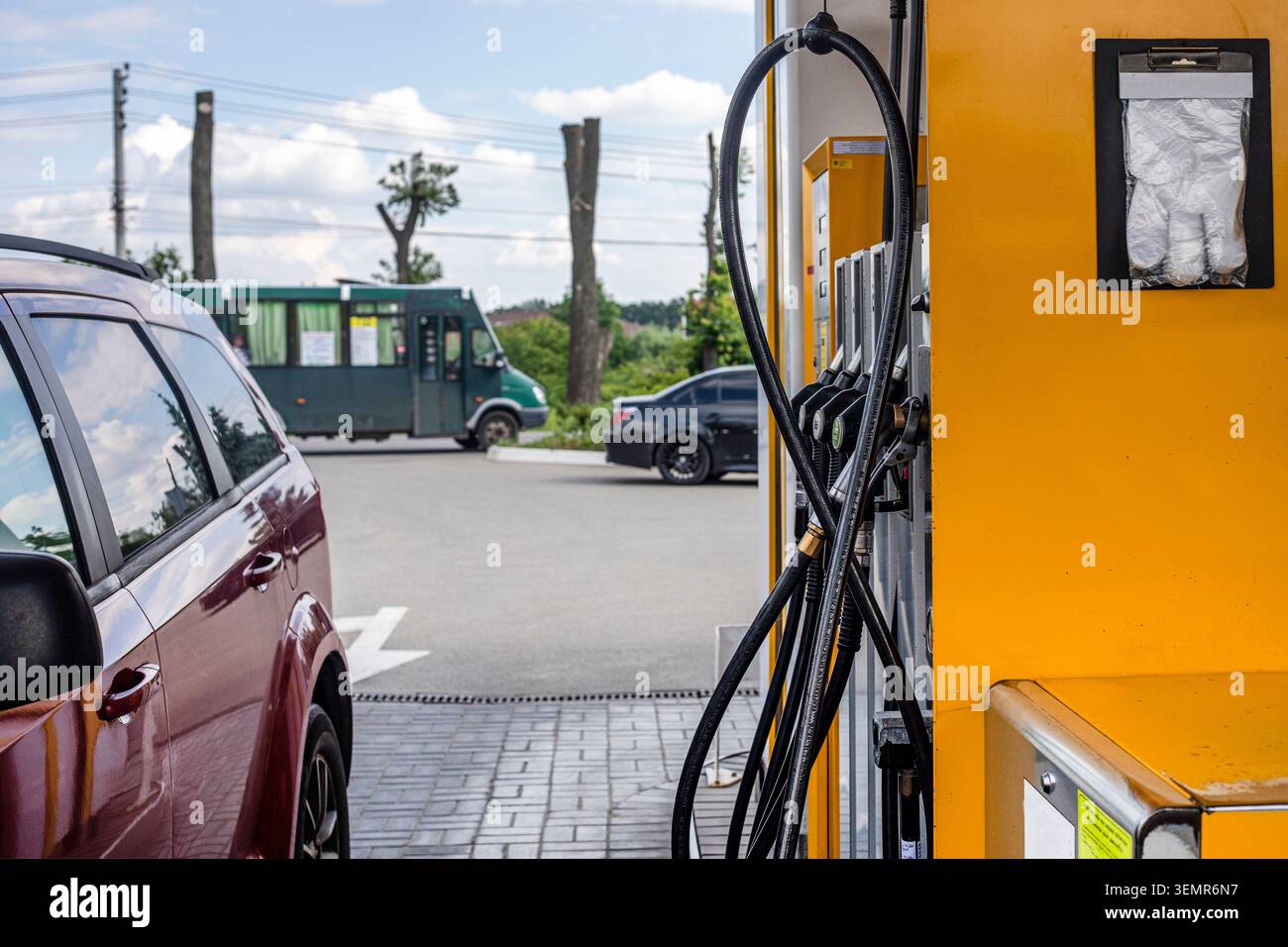 Gas station with LGP and other various types of fuel. Fuel price hike ...