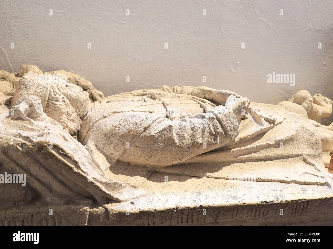 Aviles, Asturias, Spain- April 10, 2026: Carved stone tombs in St ...