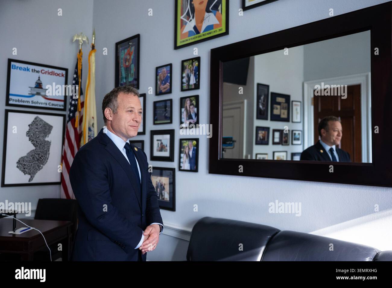 Rep. Josh Gottheimer (D-N.J.) stands for a portrait in his office on ...