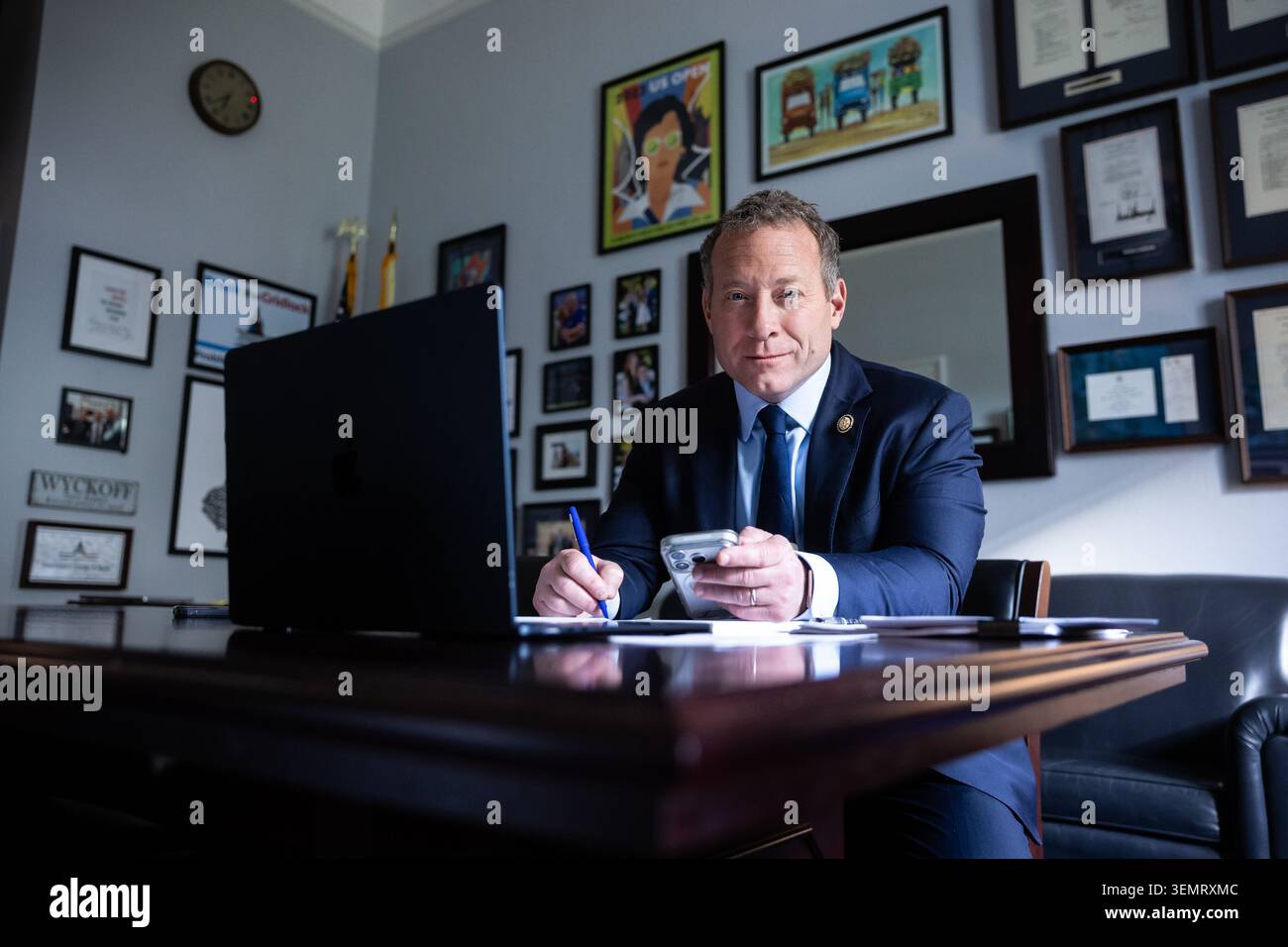 Rep. Josh Gottheimer (D-N.J.) sits for a portrait in his office on ...
