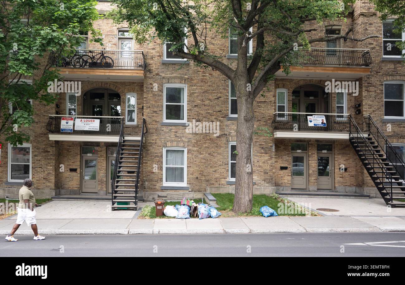 For rent signs are seen on buildings in Montreal on Thursday, June 26 ...