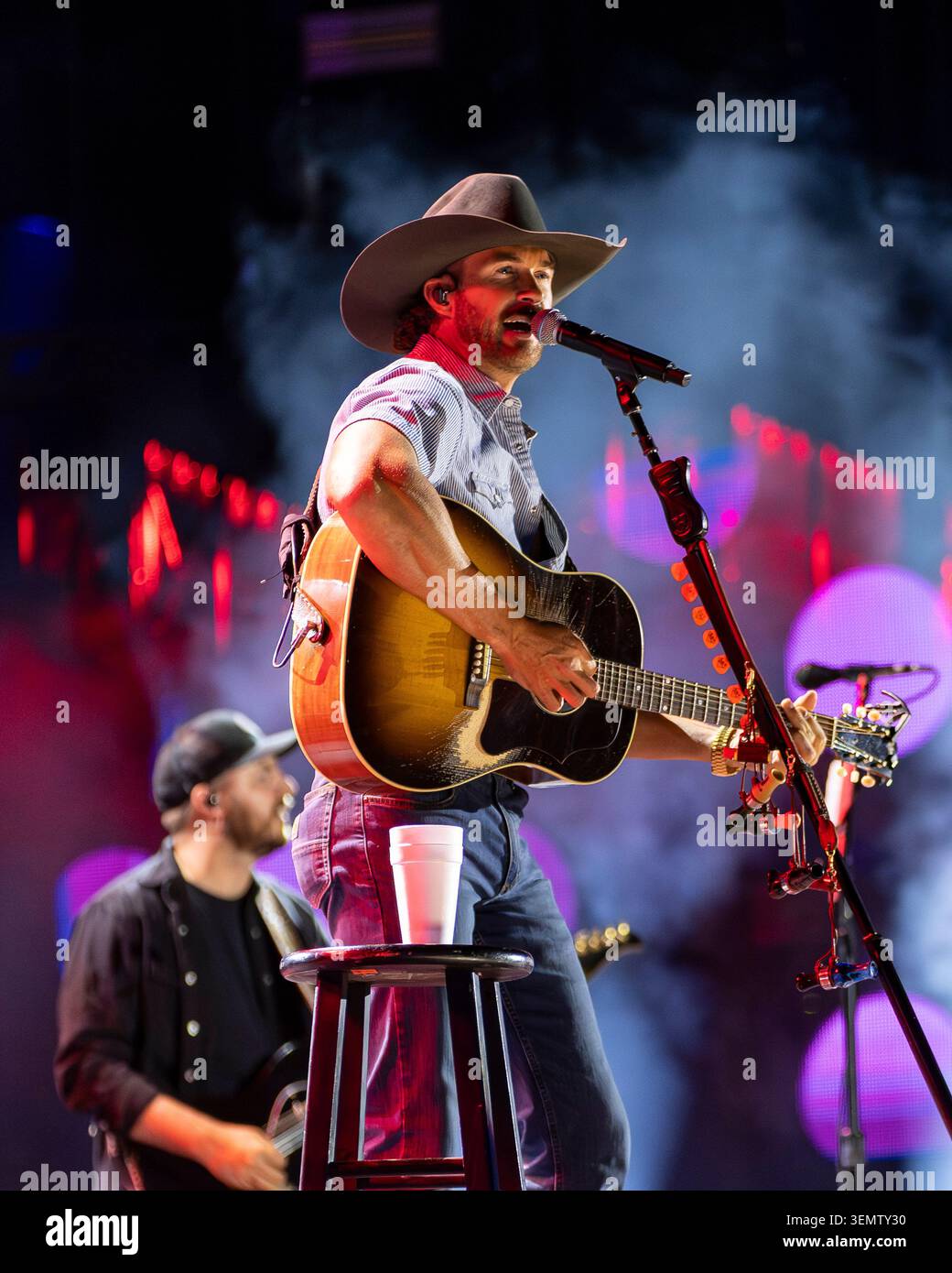 Riley Green performs during Night 4 of CMA Fest at Nissan Stadium in ...