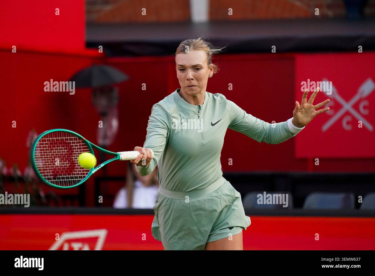 Britain's Katie Boulter returns against Canada's Leylah Fernandez ...