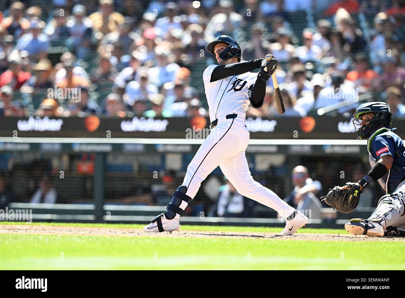 Detroit Tigers' Zack Short at bat against the Seattle Mariners in a ...