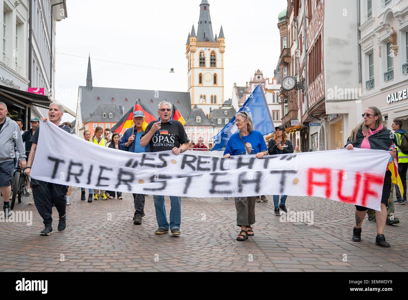 Protest of politically critical conservative citizens, demonstration ...