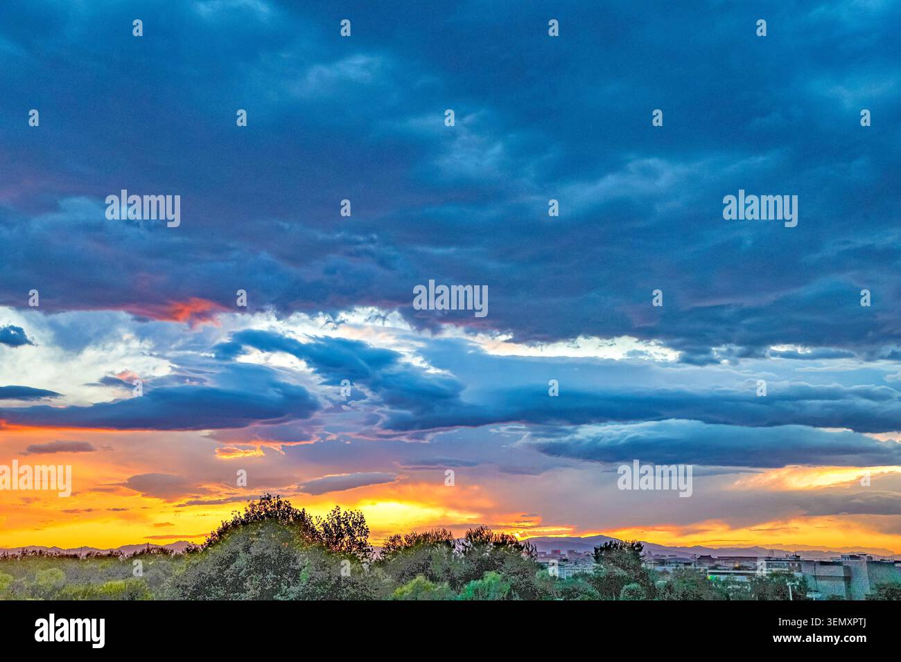 Rainbow and sunset glow paint the sky above the Temple of Heaven in ...