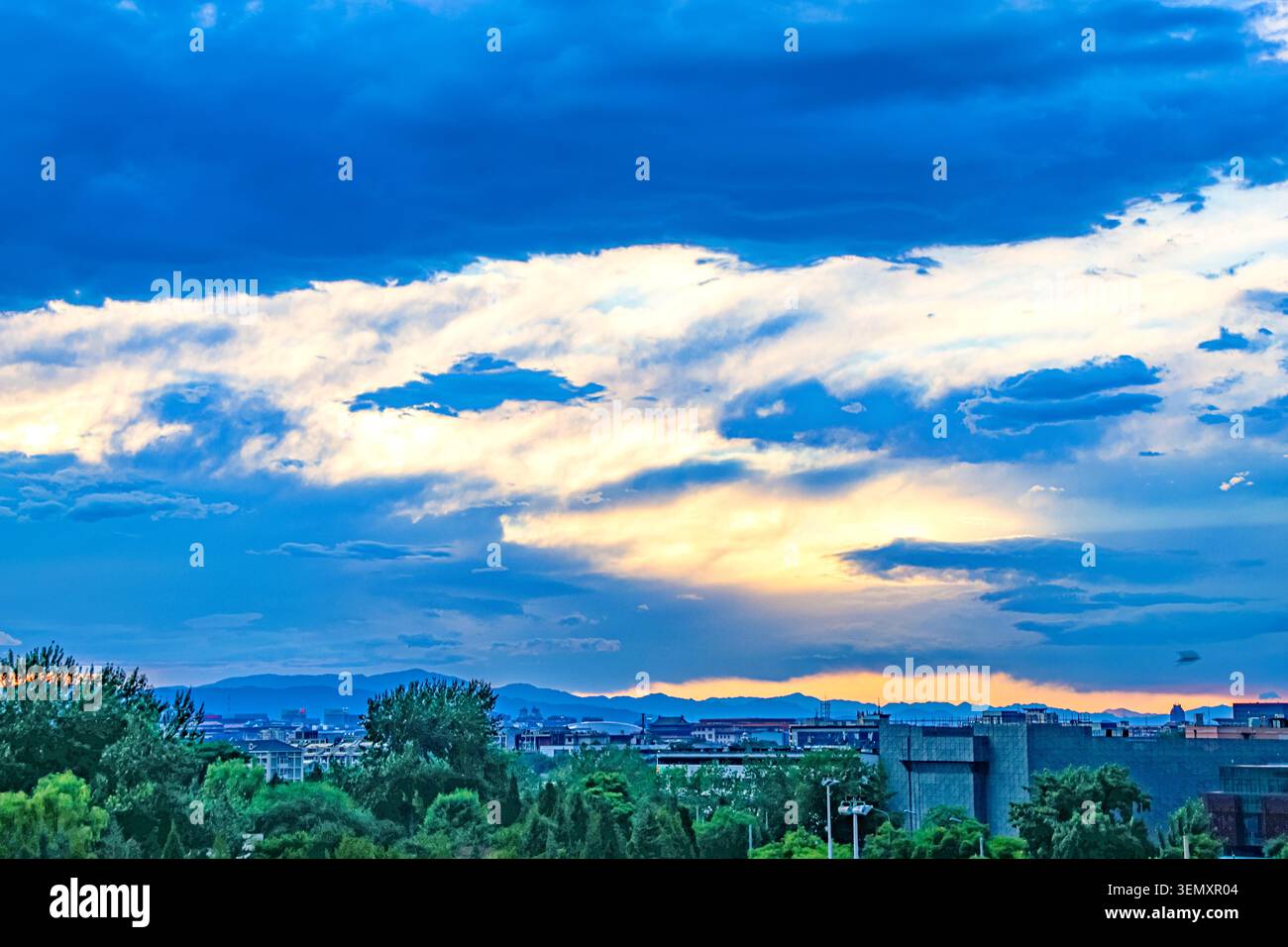 Rainbow and sunset glow paint the sky above the Temple of Heaven in ...