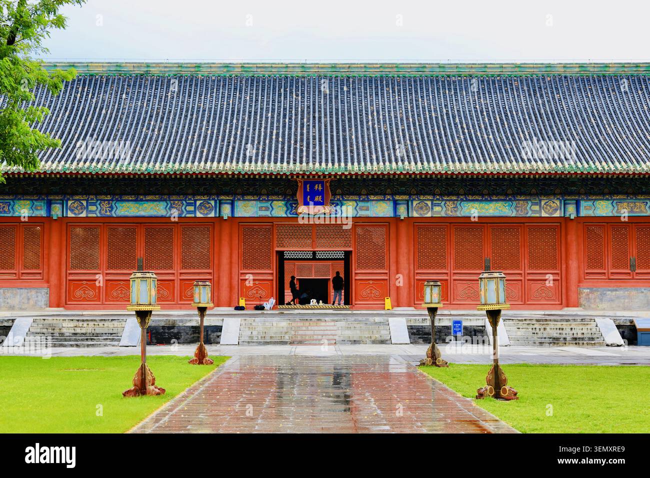 Visitors stroll in Beijing Ancient Architecture Museum during summer ...