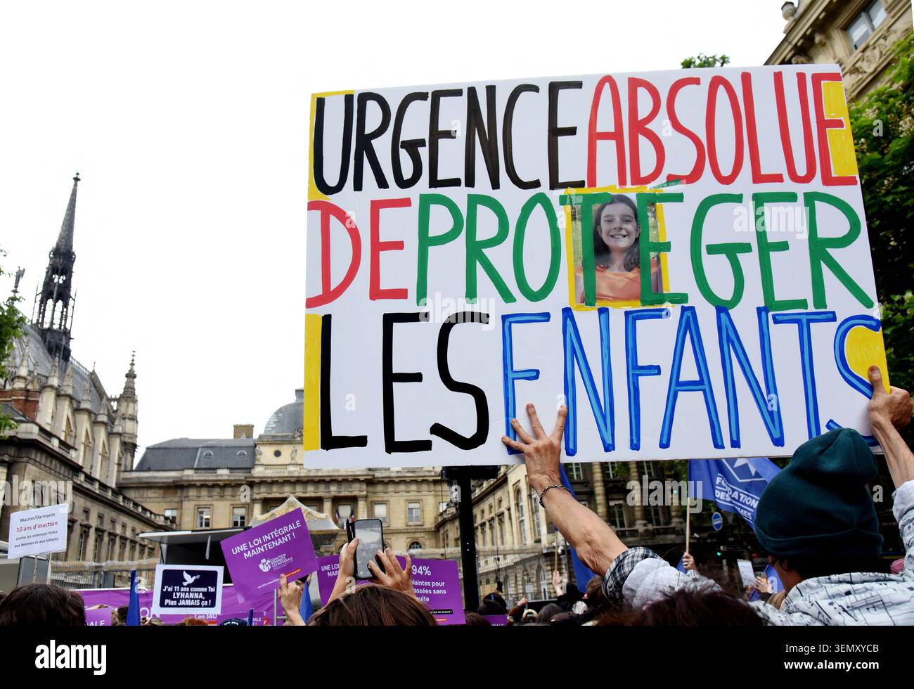 Rally for Lyhanna in front of the courthouse in Paris, to denounce the ...